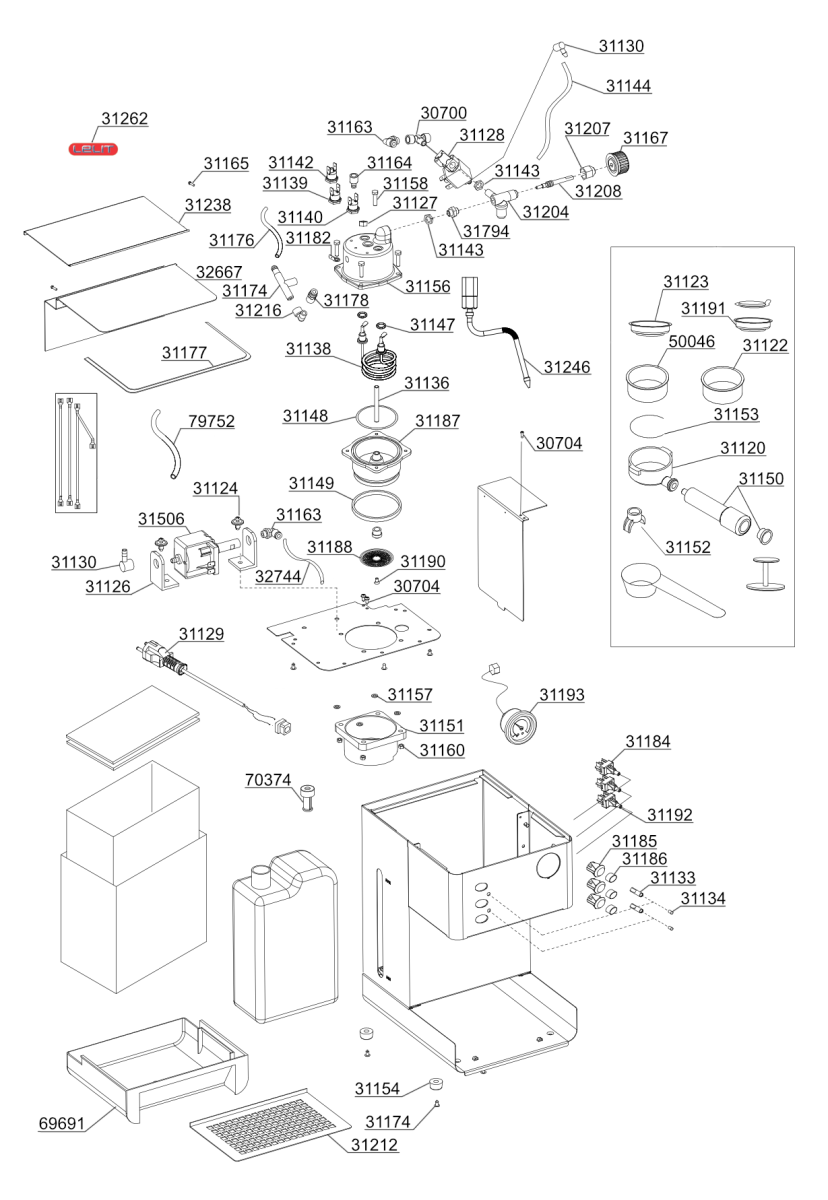 Exploded Views Lelit Exploded Views PL41EMAUS Exploded View - Complete